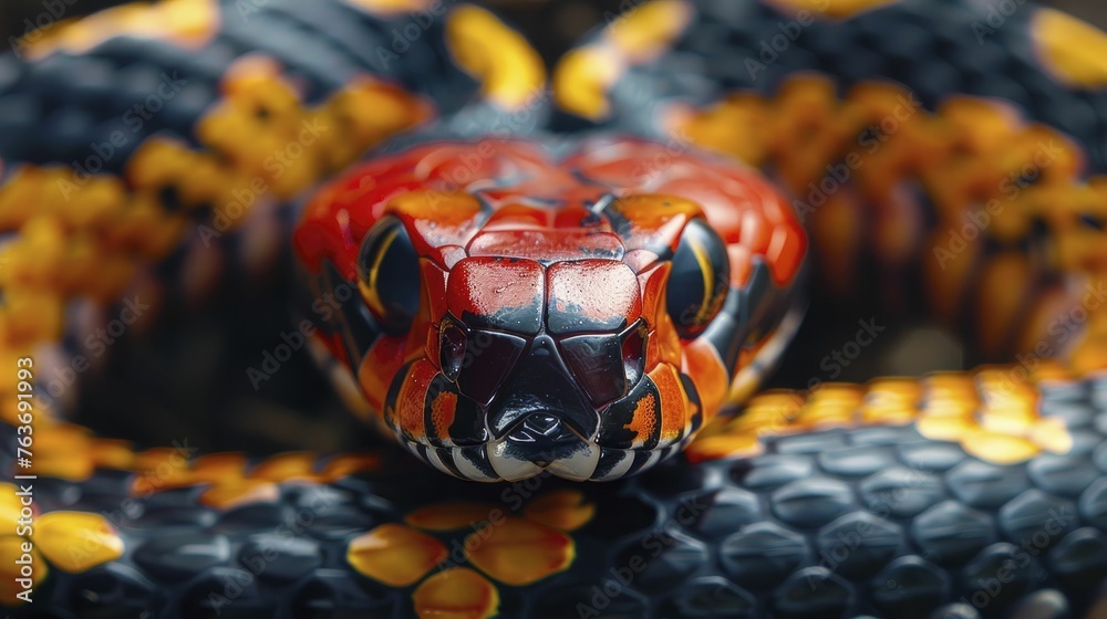 The coral snake's eyes reveal a perilous beauty, its vivid colors ...