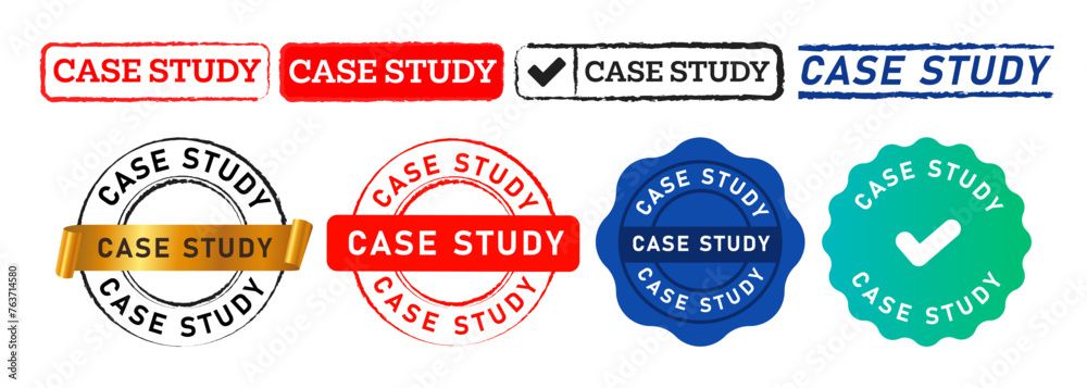 Poster case study rectangle circle stamp and seal badge ribbon label ...