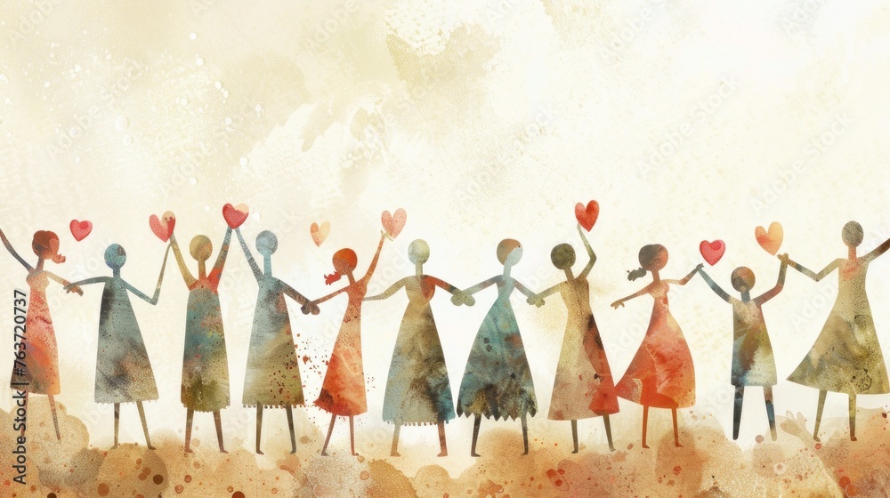 Charity concept. Heartwarming tableau of diverse figures representing ...