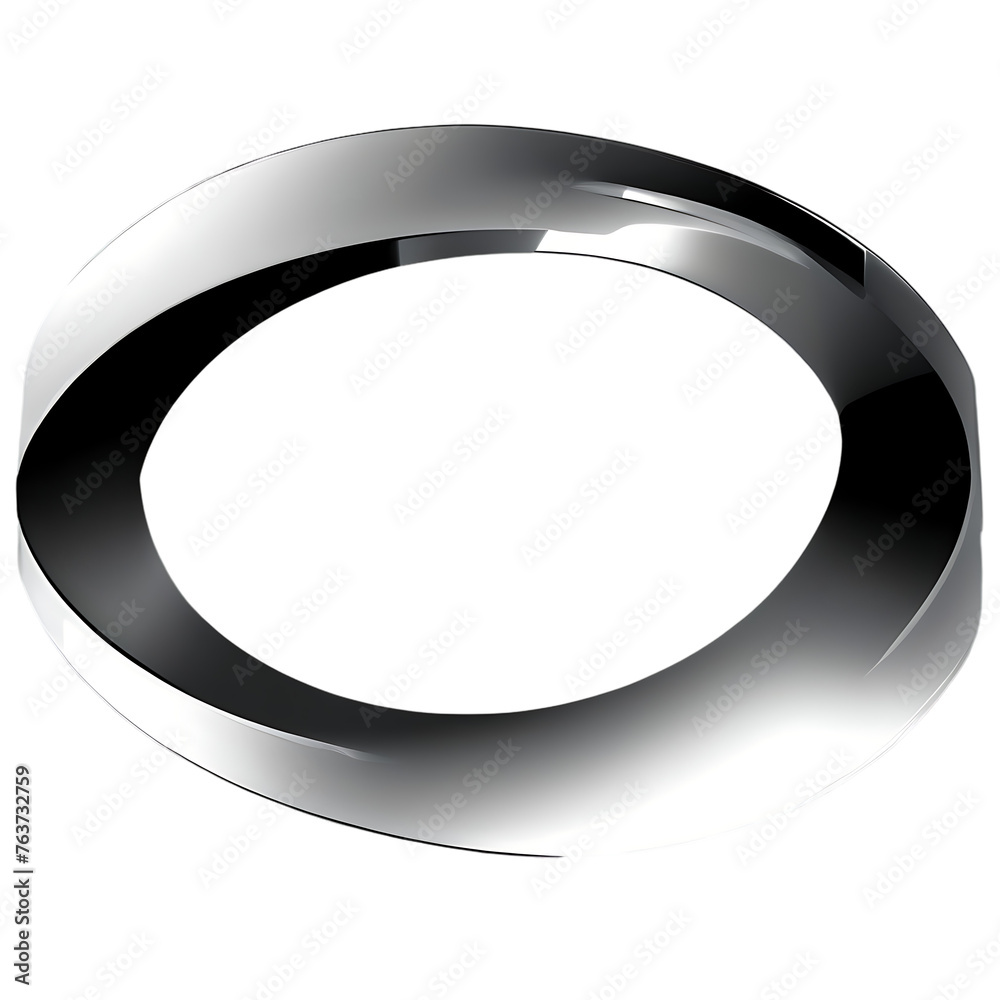 3D chrome metallic abstract shape objects on transparent background ...