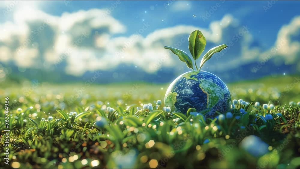 Grass and earth, Saving the environment, Earth globe in forest and ...