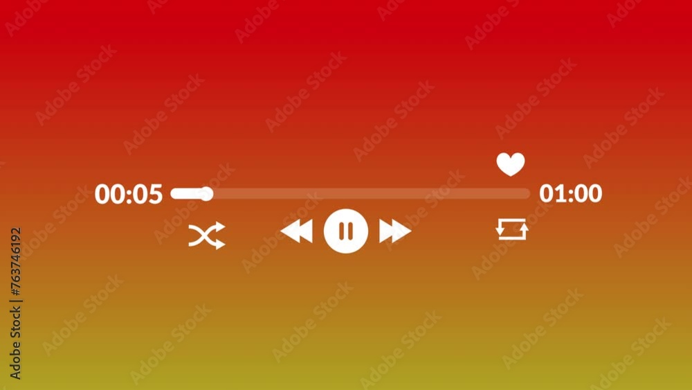 Music player template animation, Music timeline or media player icon ...