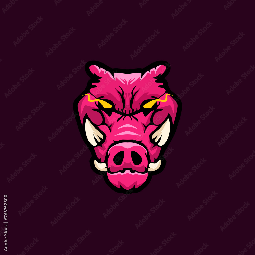 Pig vector illustration in esport logo style. perfect for gaming teams ...