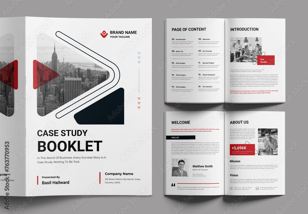 Case Study Booklet Template Design Stock Template | Adobe Stock