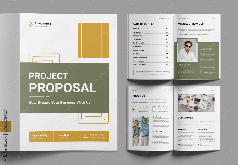 Project Proposal Template Design Stock Template | Adobe Stock