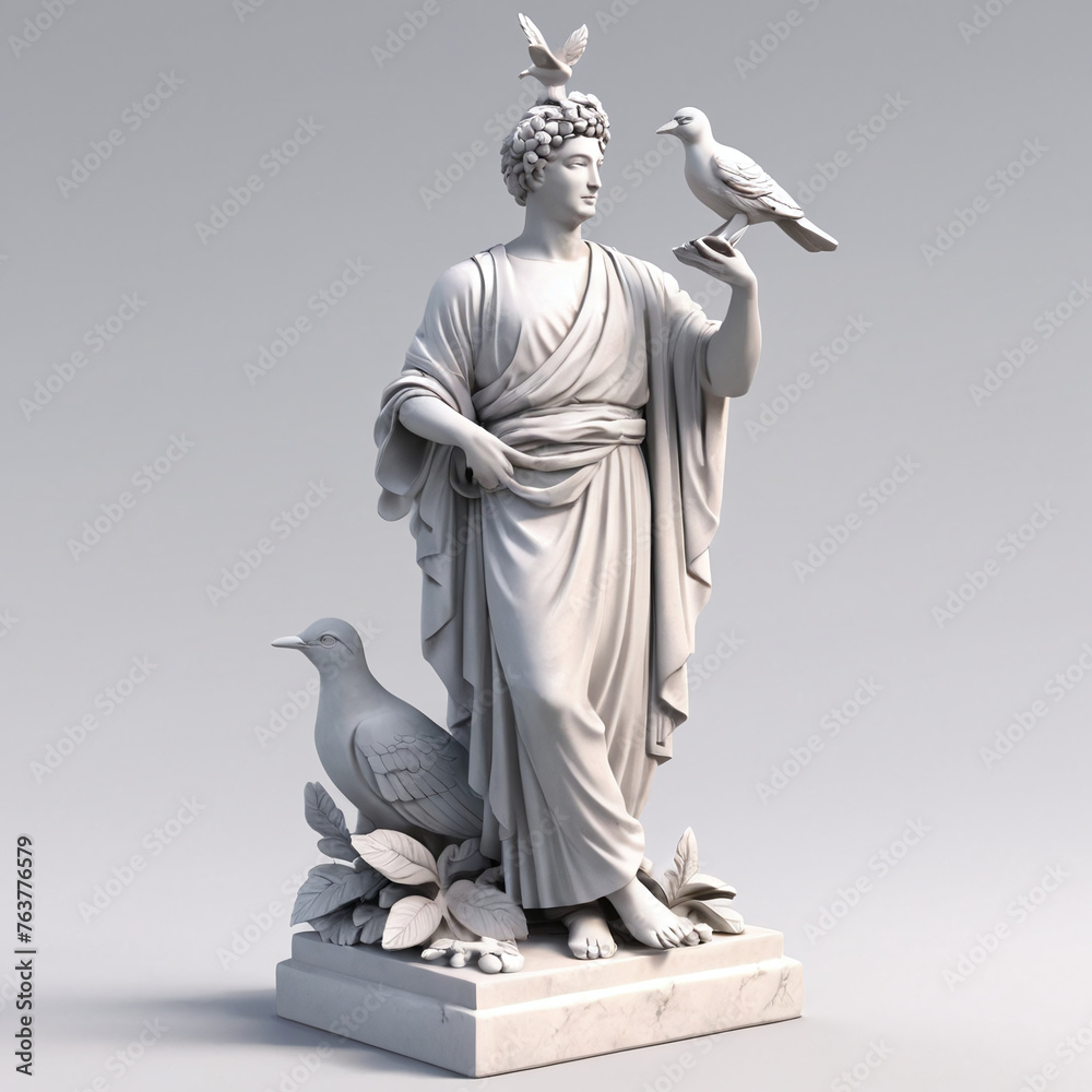 Neo-Classical sculpture of a roman young man with Cornucopia, Gypsum ...