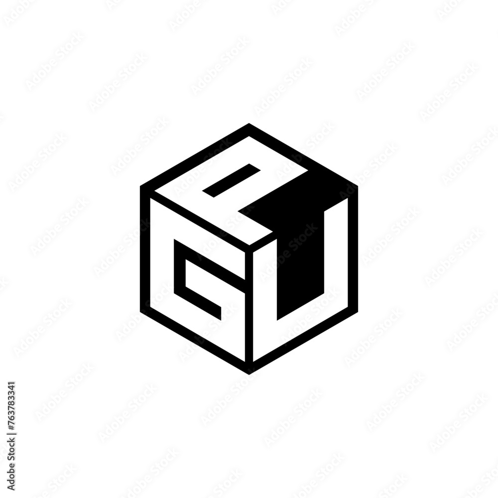 GUP letter logo design in illustration. Vector logo, calligraphy ...