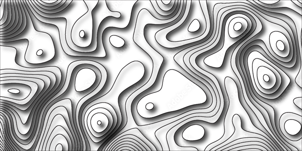 Vetor de Trending modern abstract paper cut out Contour map background ...