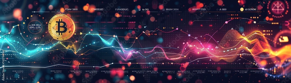 Design a visually stunning infographic illustrating the current trends in cryptocurrency markets ...
