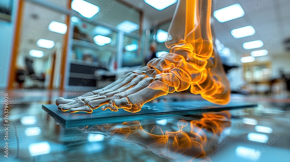 X-ray of the ankle bones According to anatomy. Check for disease or ...