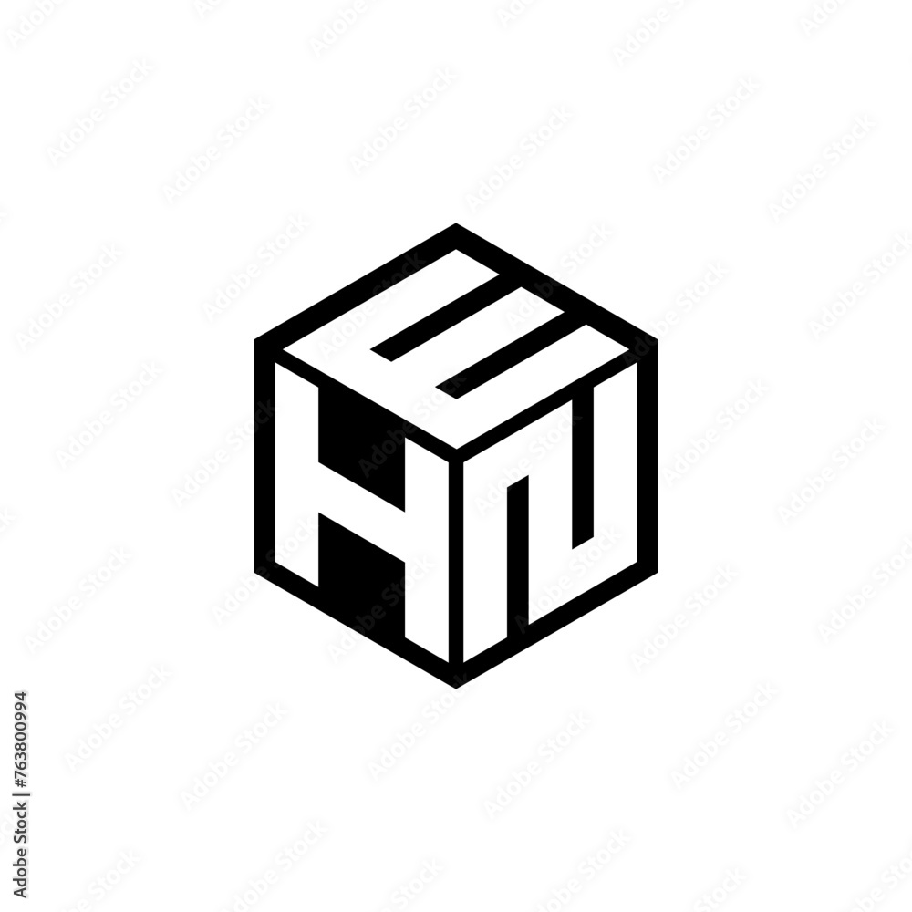 HNE letter logo design in illustration. Vector logo, calligraphy ...