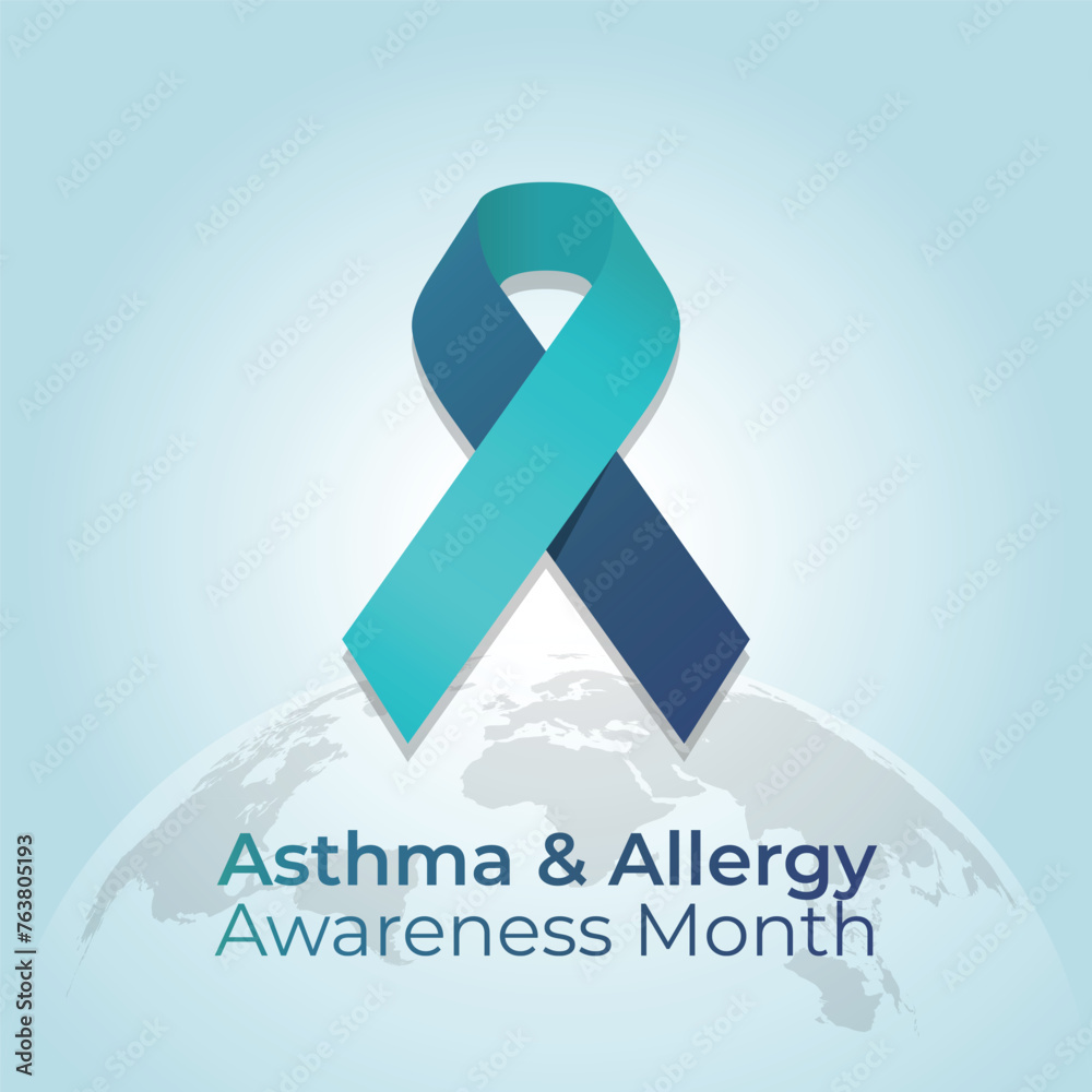 vector graphic of National Asthma and Allergy Awareness Month ideal for ...