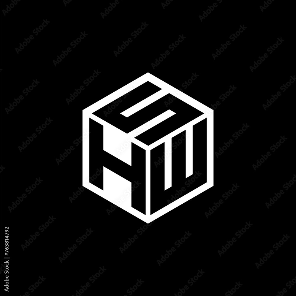 HWS letter logo design in illustration. Vector logo, calligraphy ...