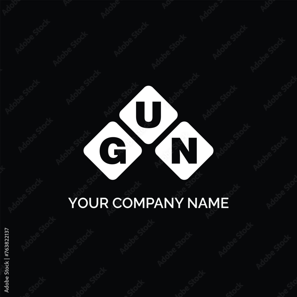 GUN letter logo design on white background. GUN logo. GUN creative ...