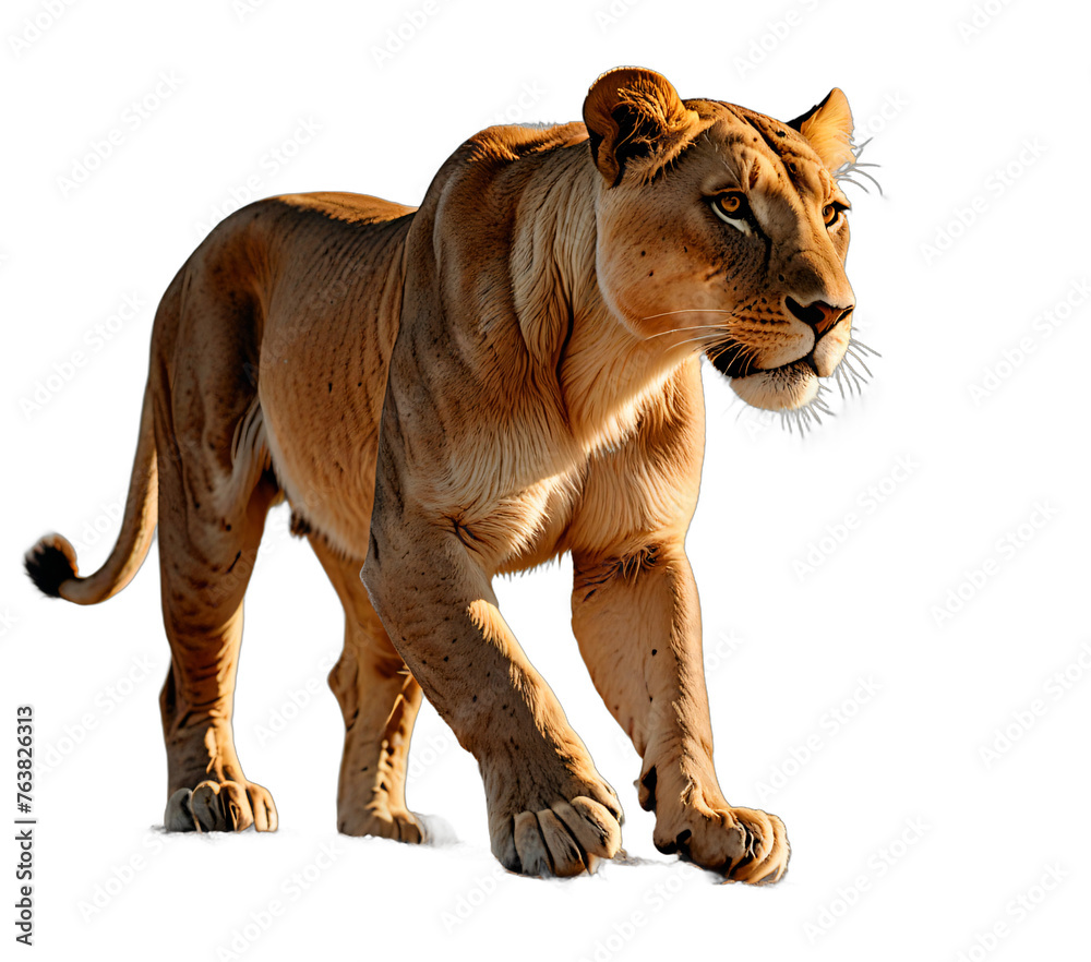 lioness isolated transparent background PNG ai generated Stock ...