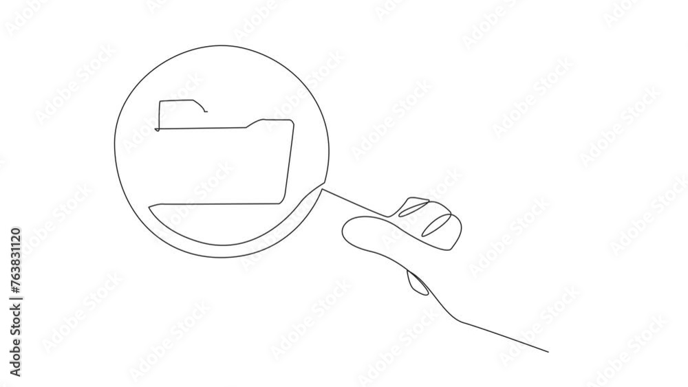 Animated self drawing of single continuous line drawing big hand ...