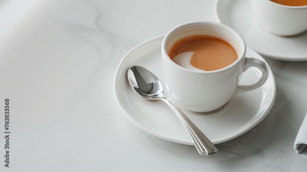 hot drink milk tea , milo , kopi coffee with milk in white cup and tea ...