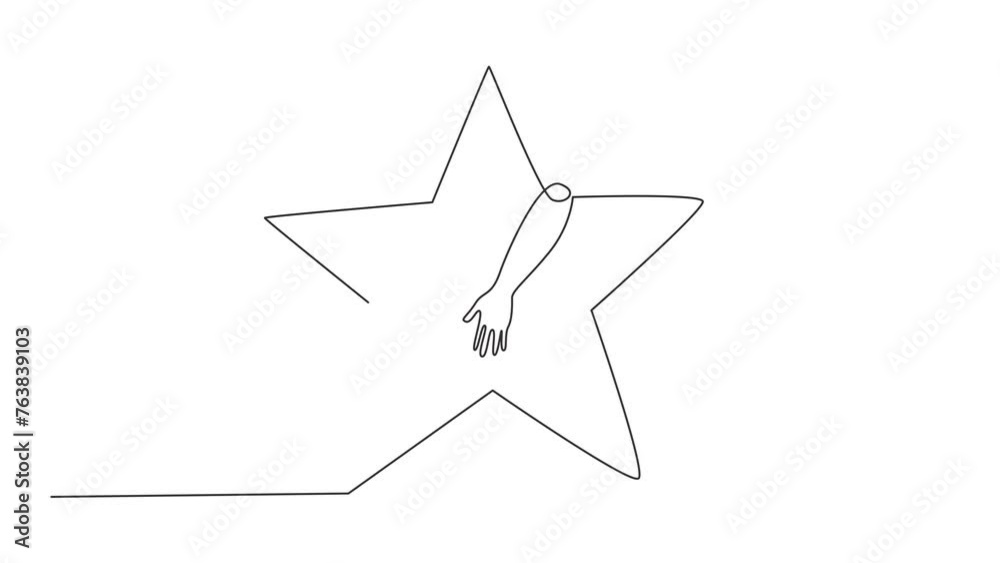 Animated self drawing of continuous one line drawing of hands hugging ...