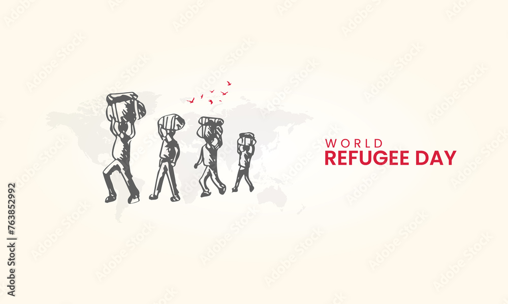 World Refugee Day, Refugee day creative design for social media banner ...