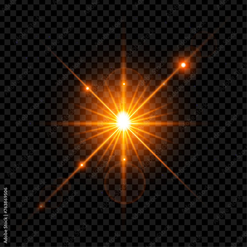Vector realistic sparkling stars on transparent background Stock Vector ...