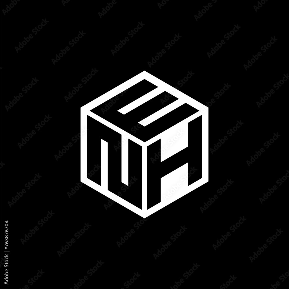 NHE letter logo design in illustration. Vector logo, calligraphy ...