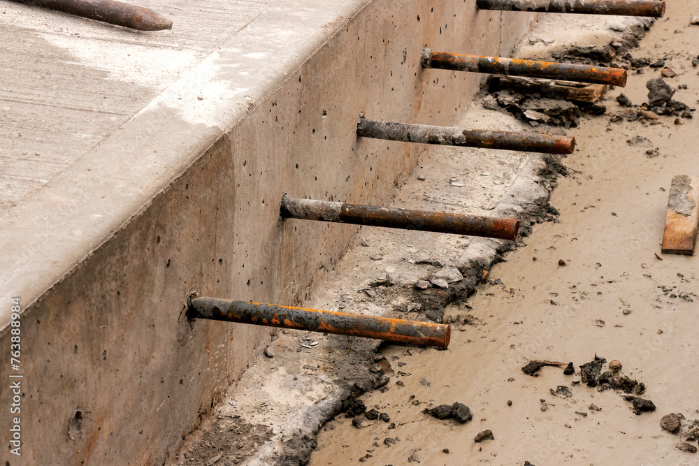 Dowel bars in concrete slab Stock Photo | Adobe Stock