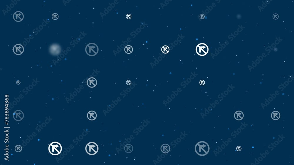 Template animation of evenly spaced no right turn signs of different ...