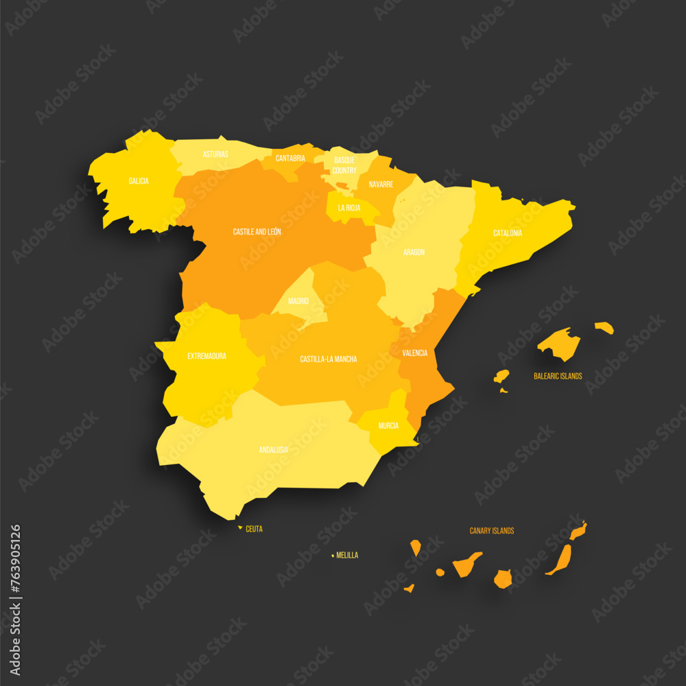 Spain political map of administrative divisions - autonomous ...