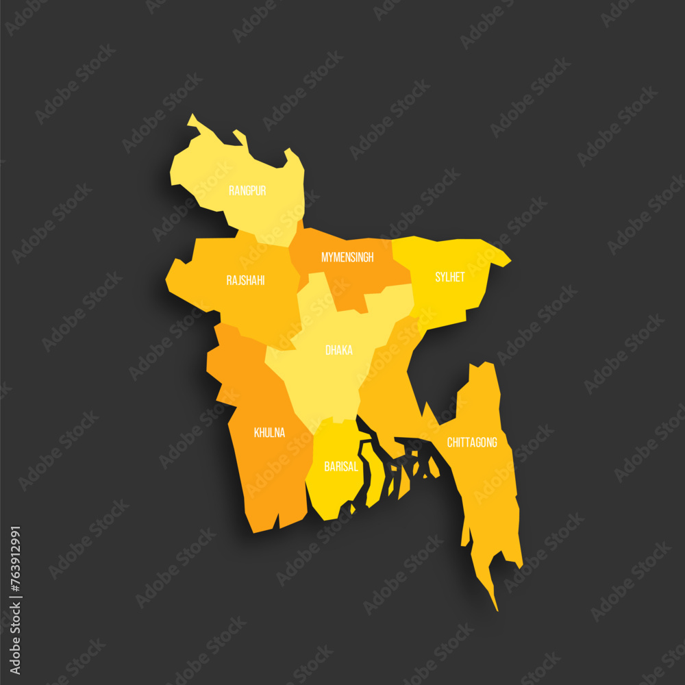 Bangladesh political map of administrative divisions - divisions ...