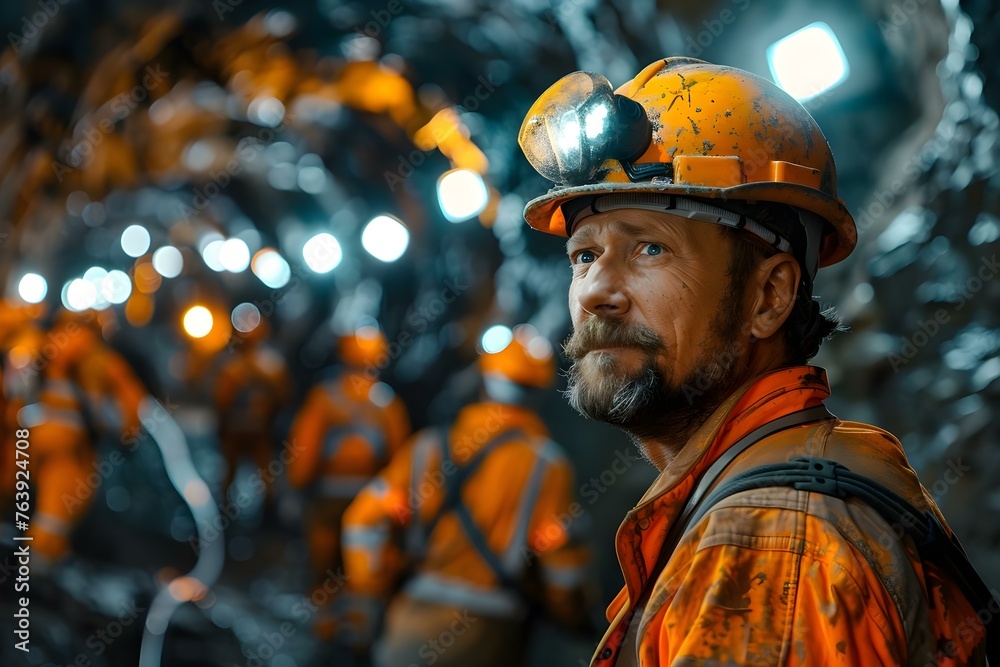 Dedicated miners using advanced equipment in a hardrock mining ...
