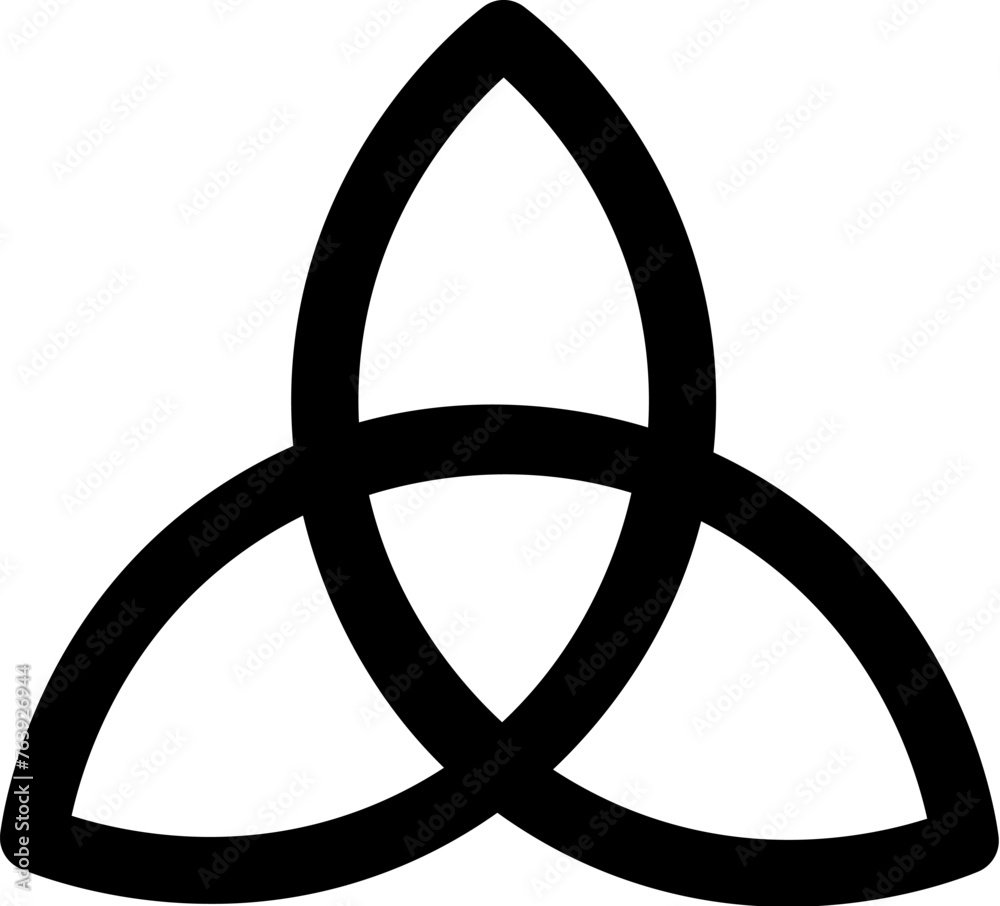 Celtic trinity mystical religious symbol. Spiritual triangle infinite ...