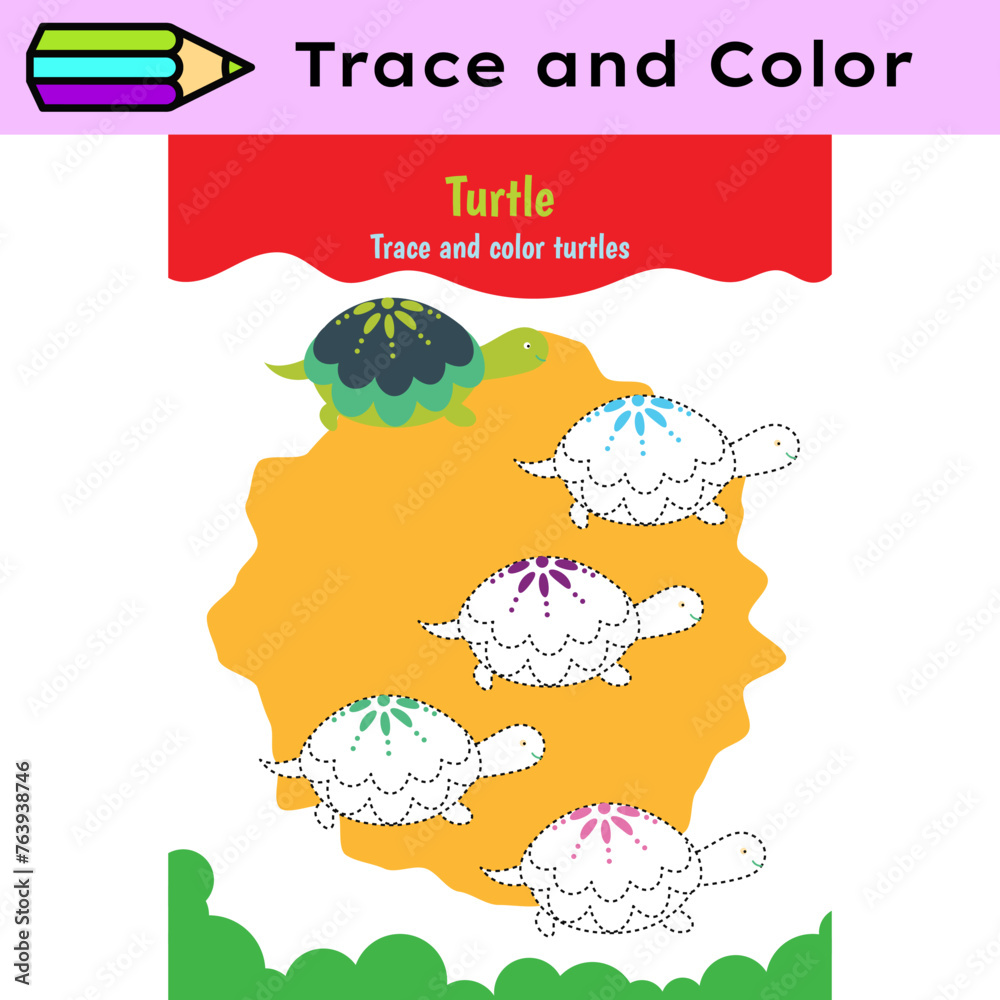 Vecteur Stock Pen tracing lines activity worksheet for children. Pencil ...