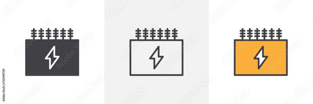 Substation and Electric Transformer Icons. Energy Distribution and ...