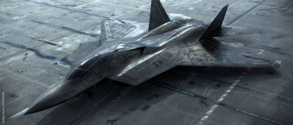 Stealth Technology Create a blueprint for a fighter jet with stealth ...