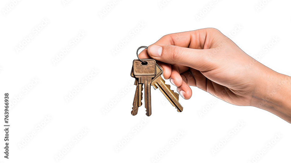 Hand holding keys, PNG with transparent background, suitable for real ...