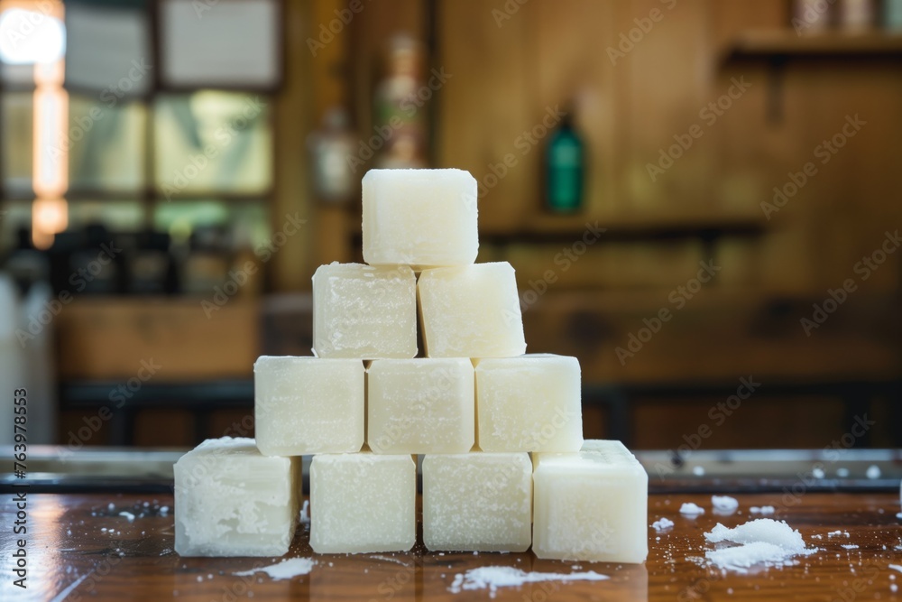 solid shampoo bars stacked in a pyramid shape Stock Photo | Adobe Stock