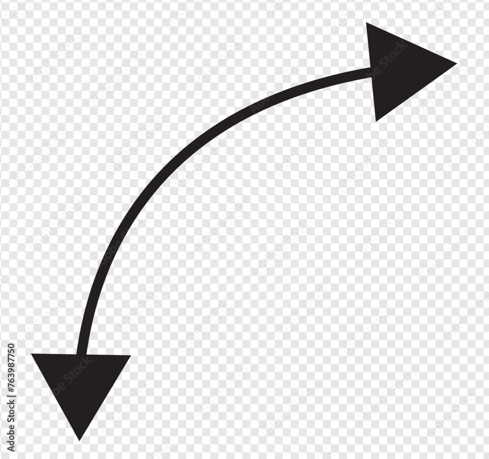 Dual semi circle arrow. Vector illustration. Semicircular curved thin ...