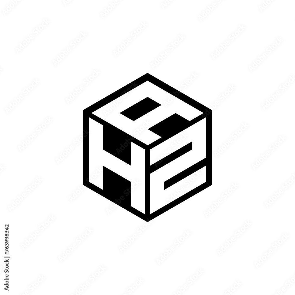 HZA letter logo design with white background in illustrator, cube logo ...