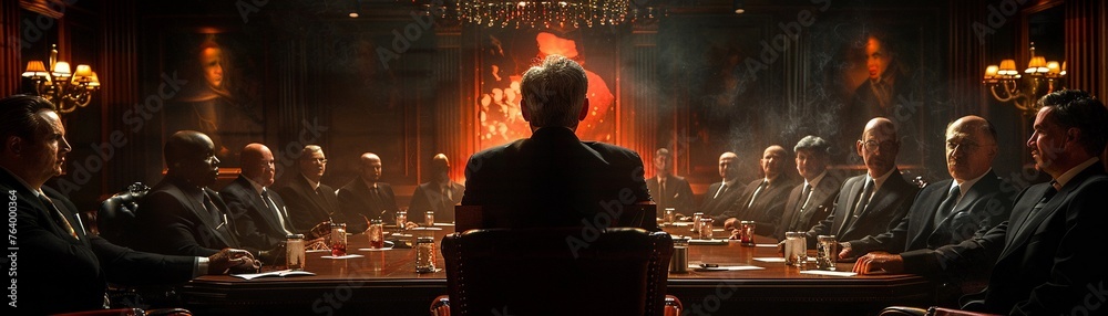 Capture the tense atmosphere of a clandestine meeting between high ...