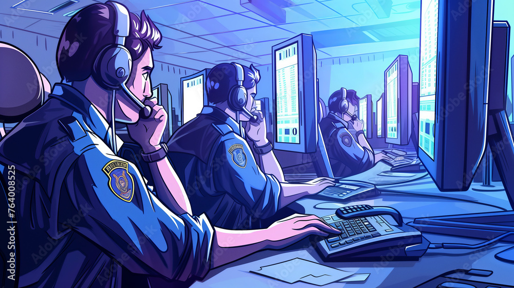 a 911 call center for first responders, fire, police, and medical ...