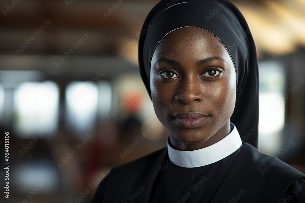 Generative AI picture of blessed young sister church nun praying have ...