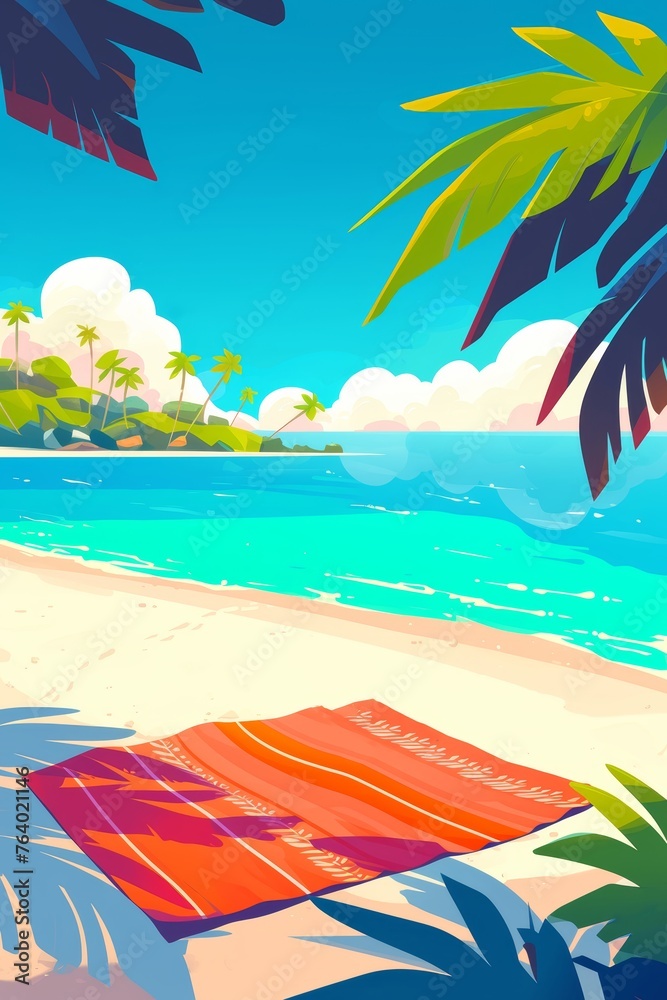 Colorful Summer beach poster, background for posters, greeting cards ...
