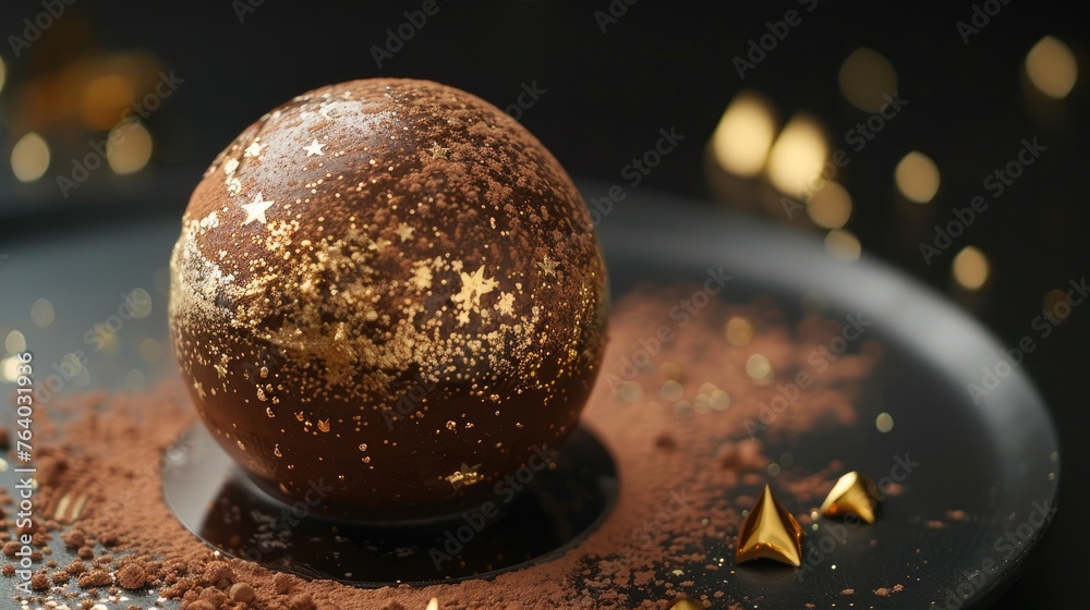 An avant-garde dessert featuring a sphere of mousse that mimics a ...