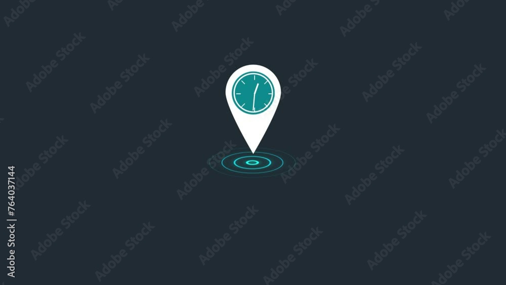GPS location icon animated with radio wave and location tracking ...