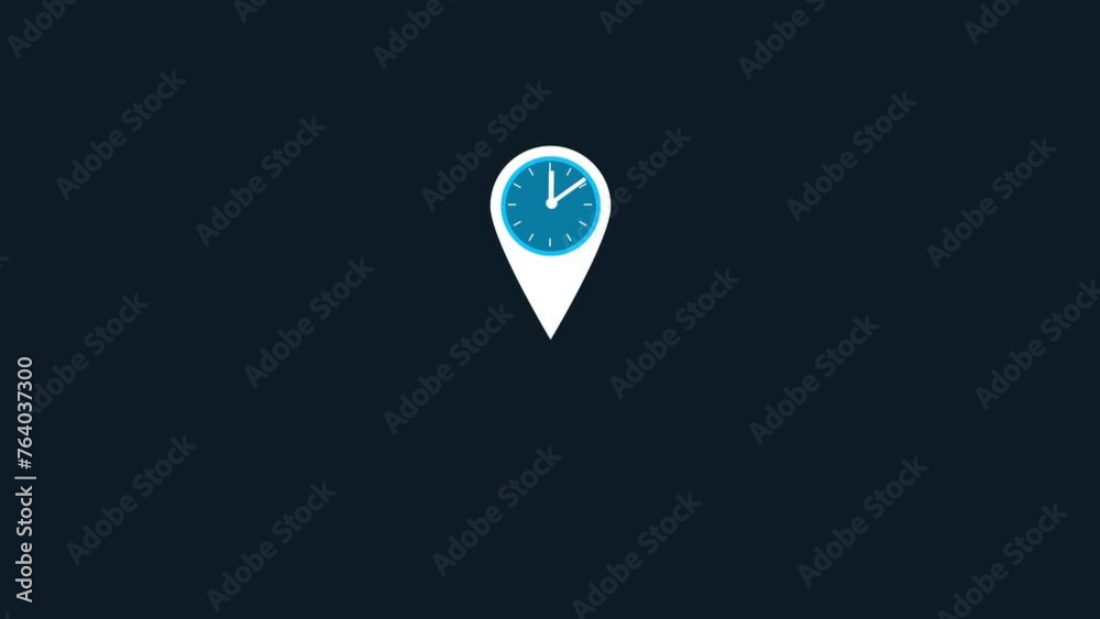 GPS location icon animated with radio wave and location tracking ...