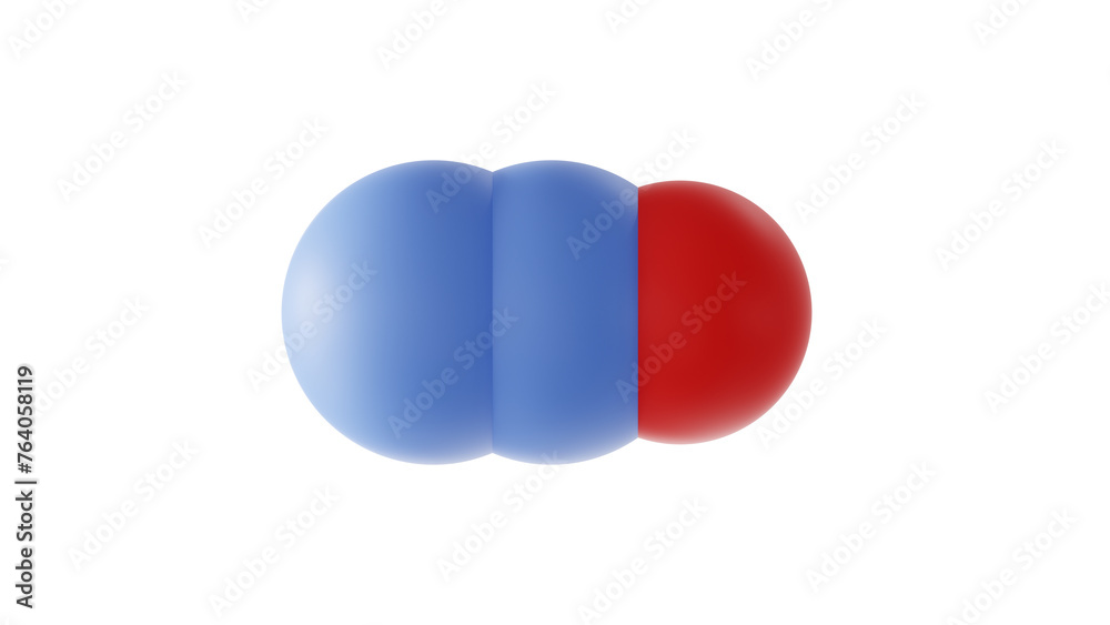 nitrous oxide molecule, dinitrogen oxide, molecular structure, isolated ...