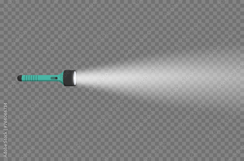 flashlight on a transparent background. Shine.lighting the space.metal ...