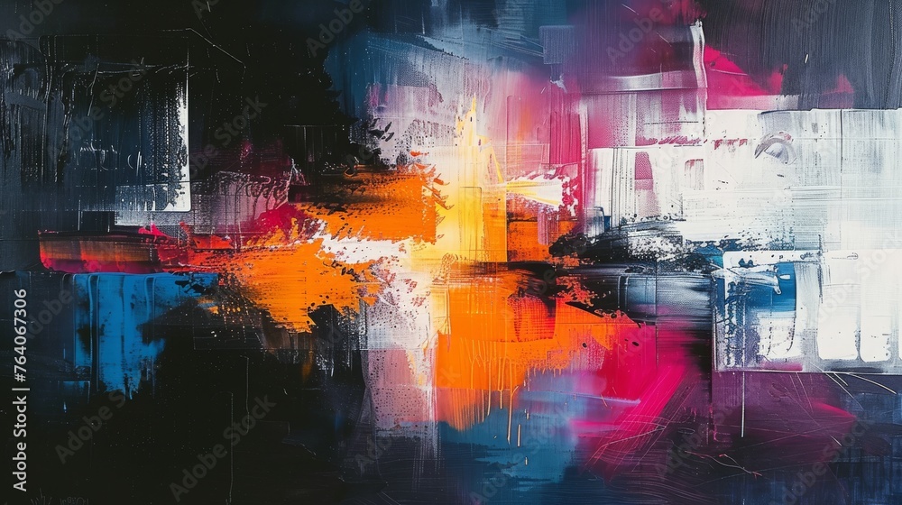 ภาพประกอบสต็อก Abstract acrylic painting concept channeling the ...