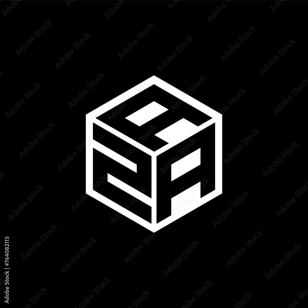ZAA letter logo design with black background in illustrator, cube logo ...