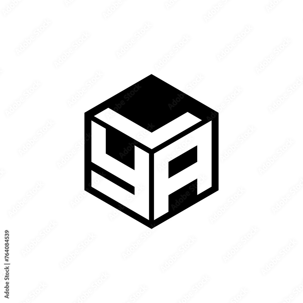 YAL letter logo design with white background in illustrator, cube logo ...